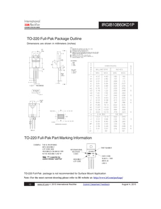 Original IGBT IC IRGIB10B60KD1P 600V 21A New Infineon IR | PDF