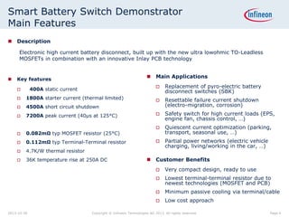 Infineon Smart Battery Switch Demonstrator | PDF