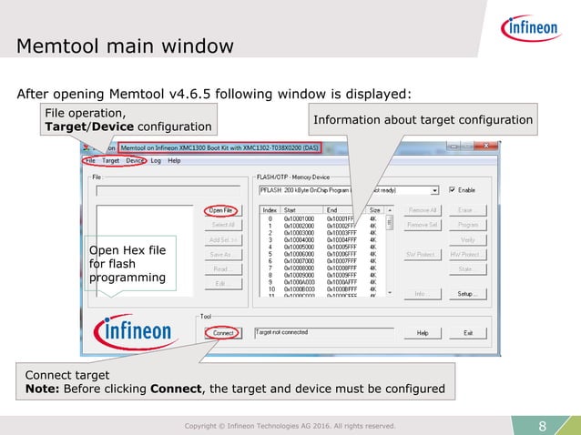 Infineon-TOOL_Tutorial_Memtool_XMC1-TR-v01_00-EN.pdf | Operating Systems | Computer Software and ...