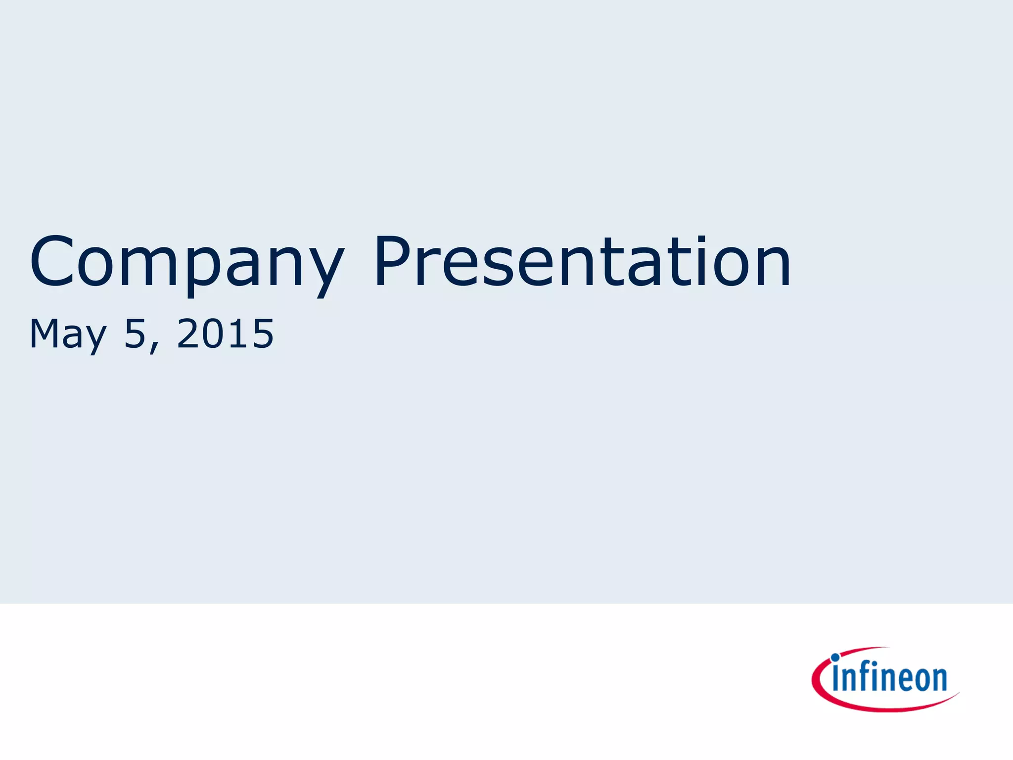 Infineon Company Presentation Q1 2015 | PDF