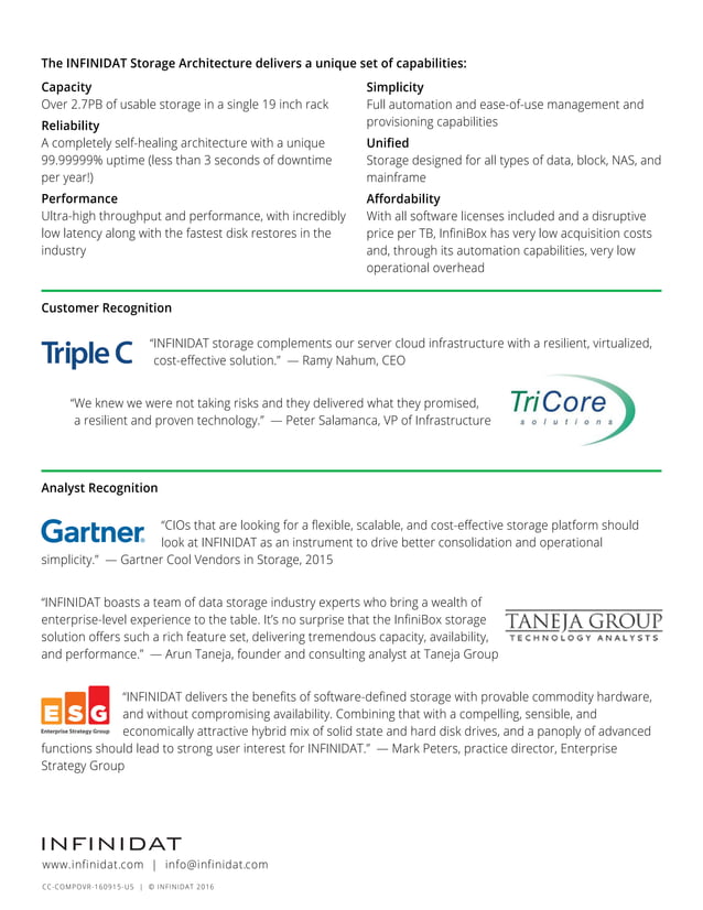 About INFINIDAT: Enterprise Data Storage Without Compromise | PDF