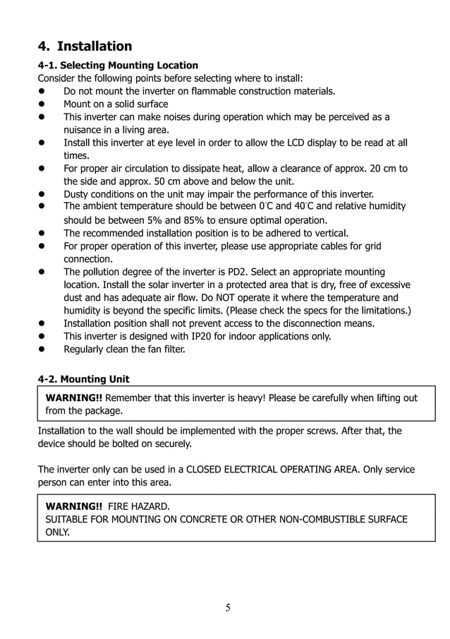 Infini solar 10kw-manual | PDF | Home Appliances | Home & Garden