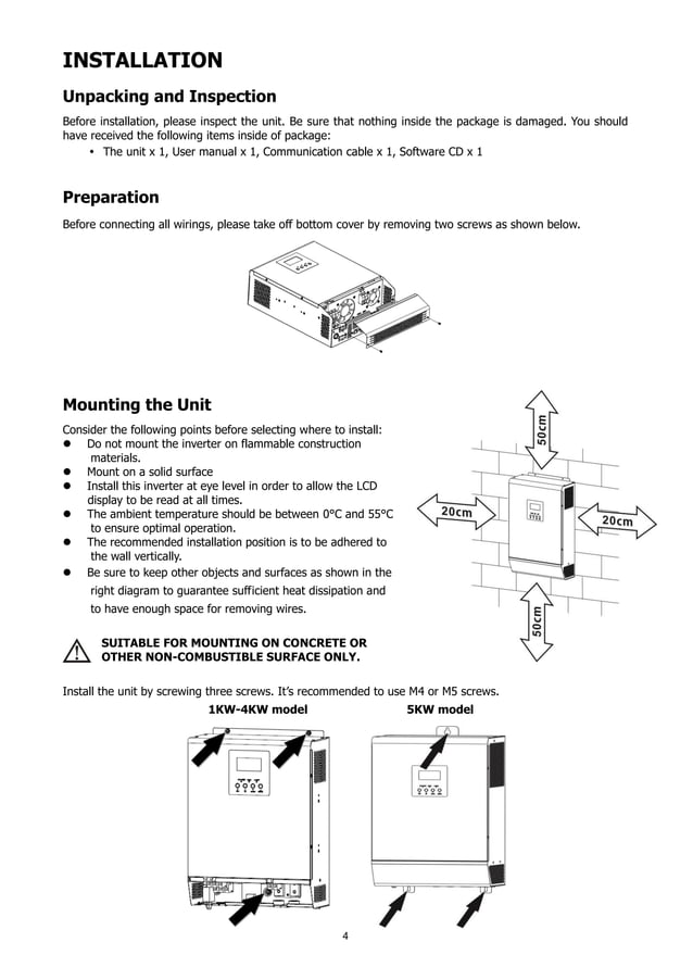 Infini solar v 1kw 5kw manual | PDF