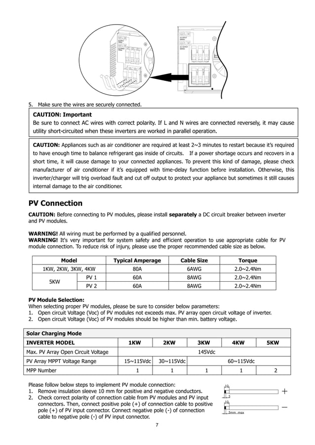 Infini solar v 1kw 5kw manual | PDF