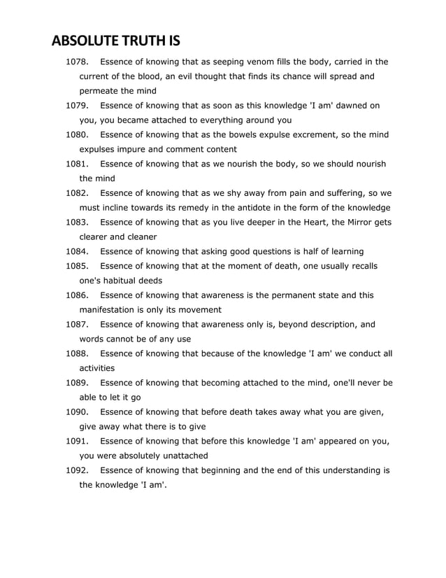 DEFINING THE INDEFINABLE (Absolute Truth) | PDF