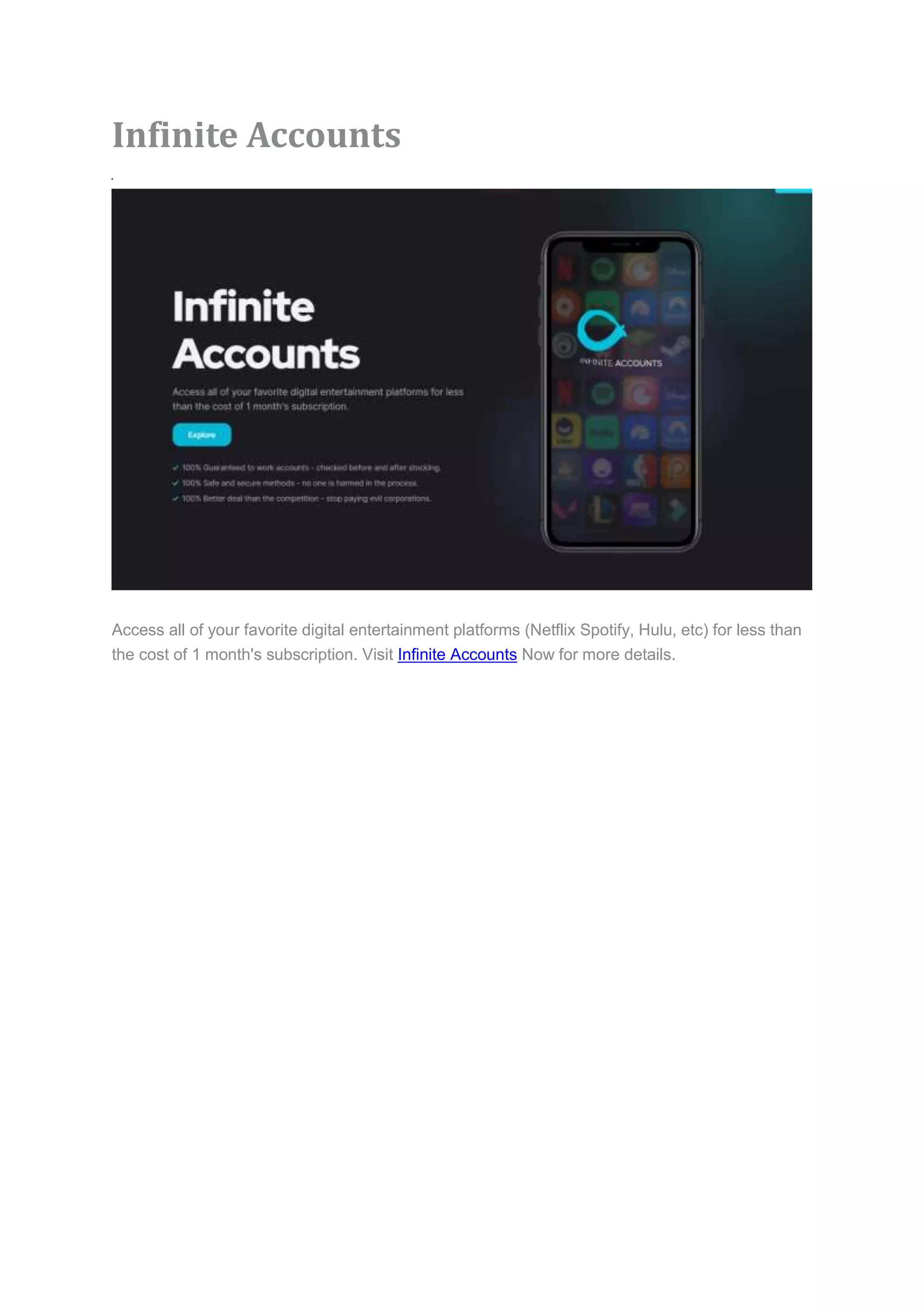 Infinite Accounts.docx | Home Entertainment Systems | Consumer Electronics