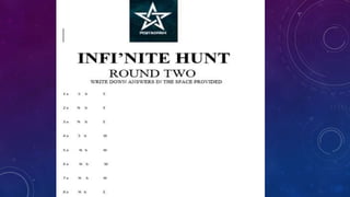 Mathematical creative quiz themed with space and infinity -Infinite hunt | PPT