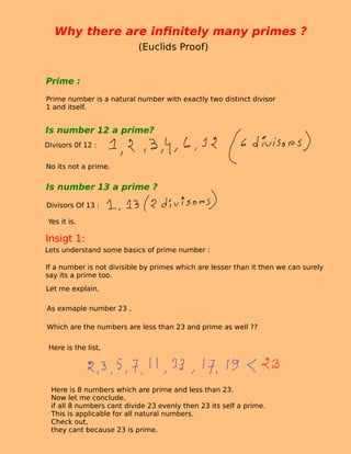 Why there are Infinitely many primes ? | PDF