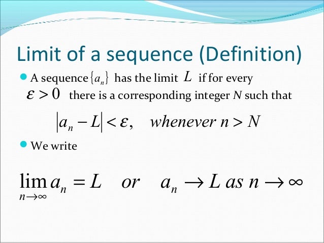Infinite sequence and series