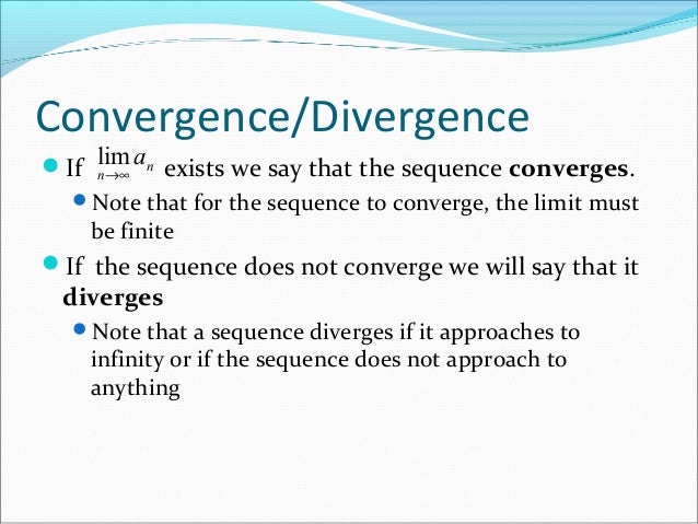 Infinite sequence and series