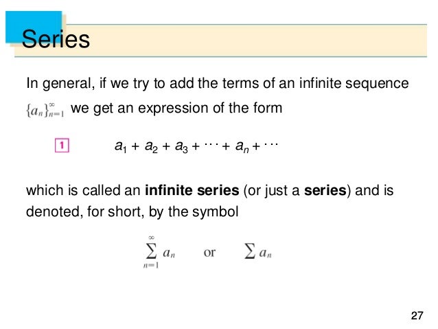 Infinite sequences and series i