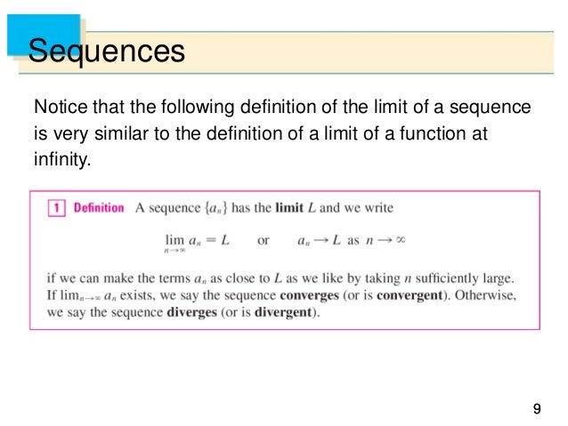 Infinite sequences and series i