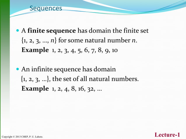 Infinite sequence & series 1st lecture | PPTX | Physics | Science