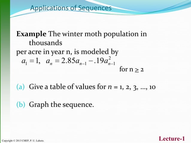 Infinite sequence & series 1st lecture | PPTX | Physics | Science