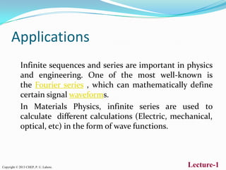 Infinite sequence & series 1st lecture | PPTX