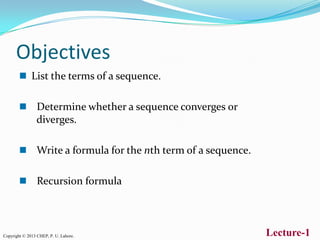 Infinite sequence & series 1st lecture | PPTX