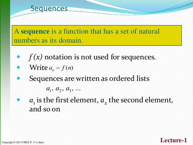 Infinite Sequence And Series 1st Lecture