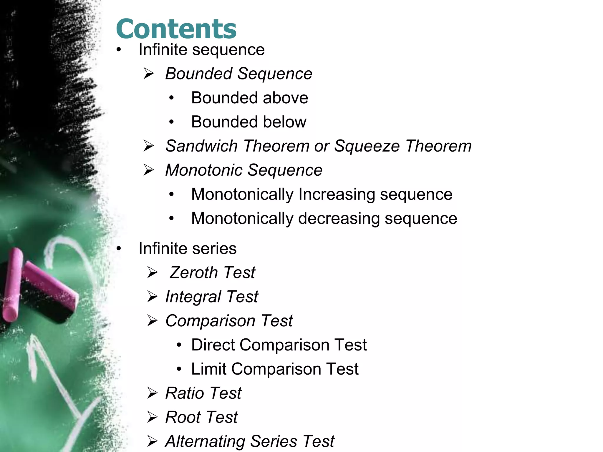 Infinite series & sequence | PPTX | Physics | Science