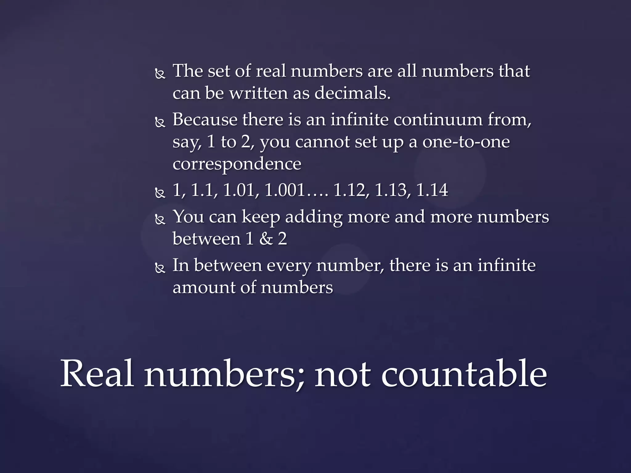 Infinite sets and cardinalities | PPTX