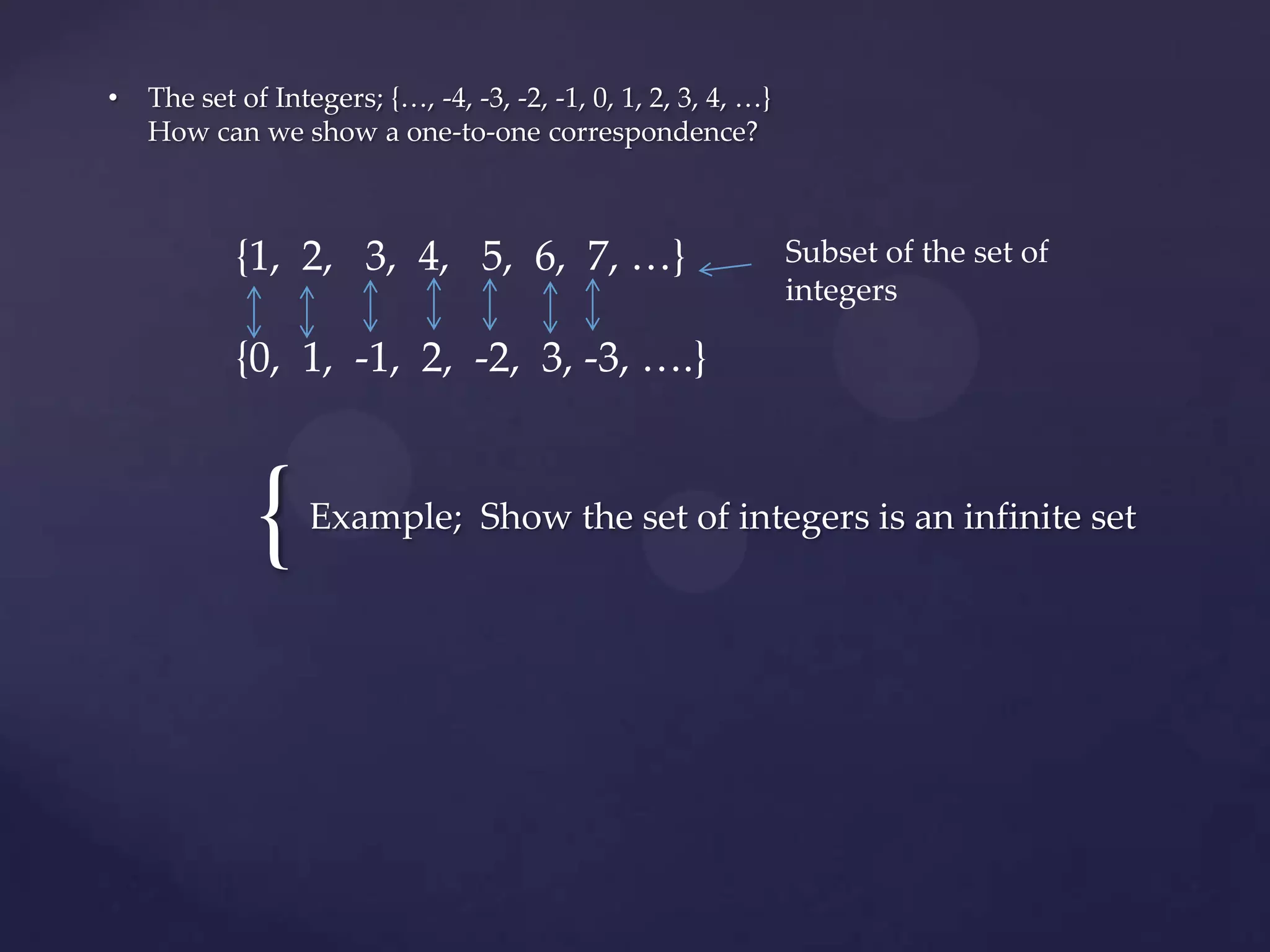Infinite sets and cardinalities | PPTX