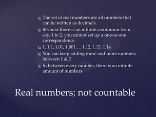 Infinite sets and cardinalities | PPTX