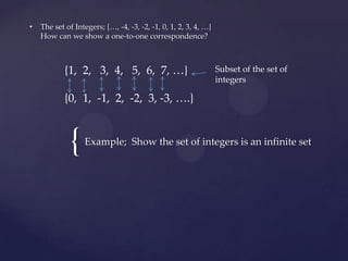 Infinite sets and cardinalities | PPTX