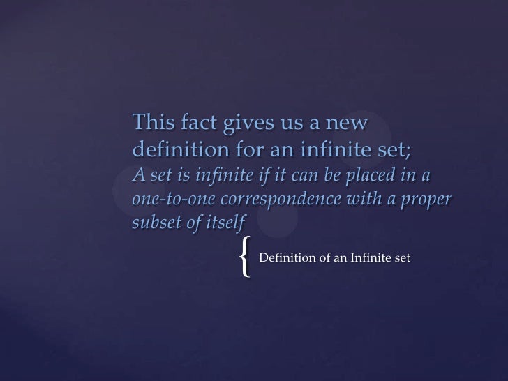 Infinite Sets And Cardinalities Infinite Sets And Cardinalities