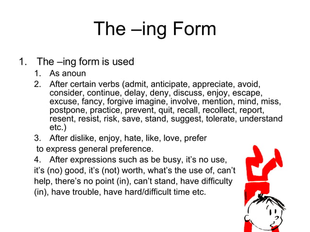 Infinitive and the -ing Form | PPT