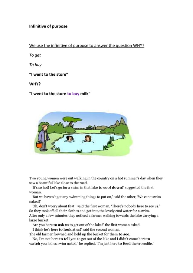 Infinitive of purpose | PDF