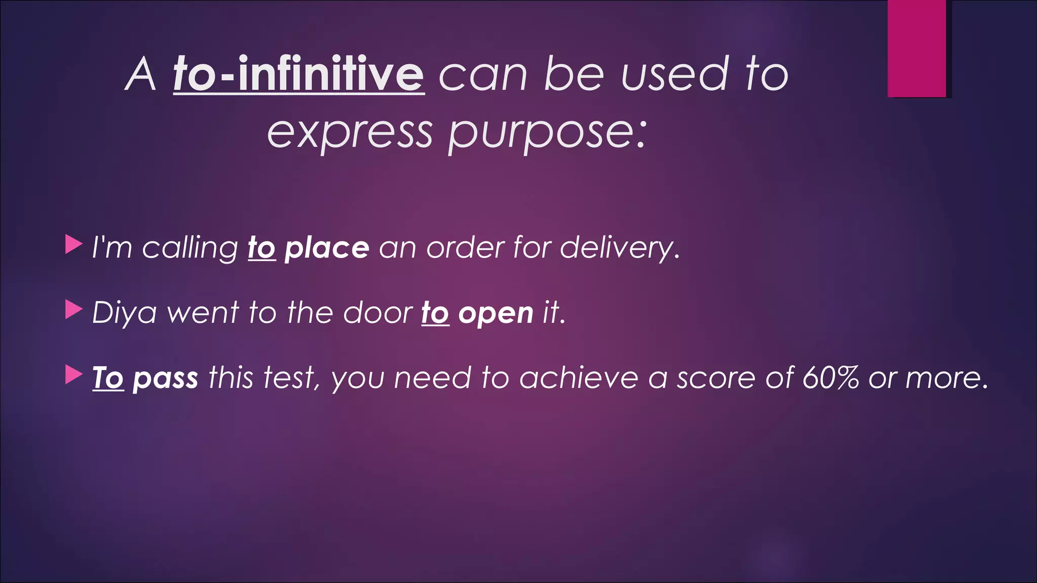 Infinitive of Purpose and Present Passive Voice | PPT