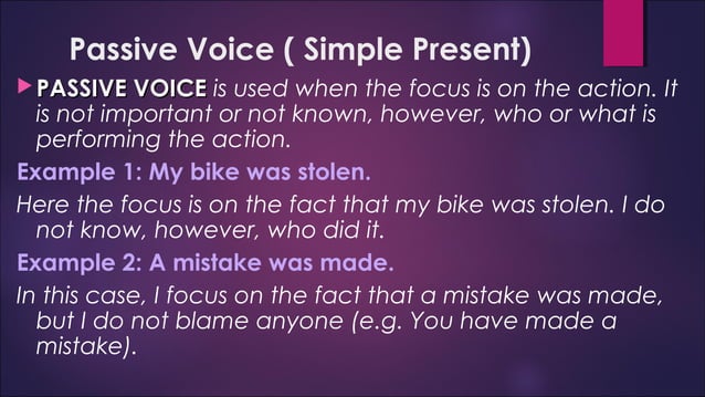 Infinitive of Purpose and Present Passive Voice | PPT