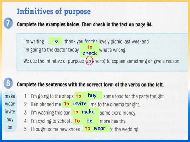 Infinitive of purpose | PPT
