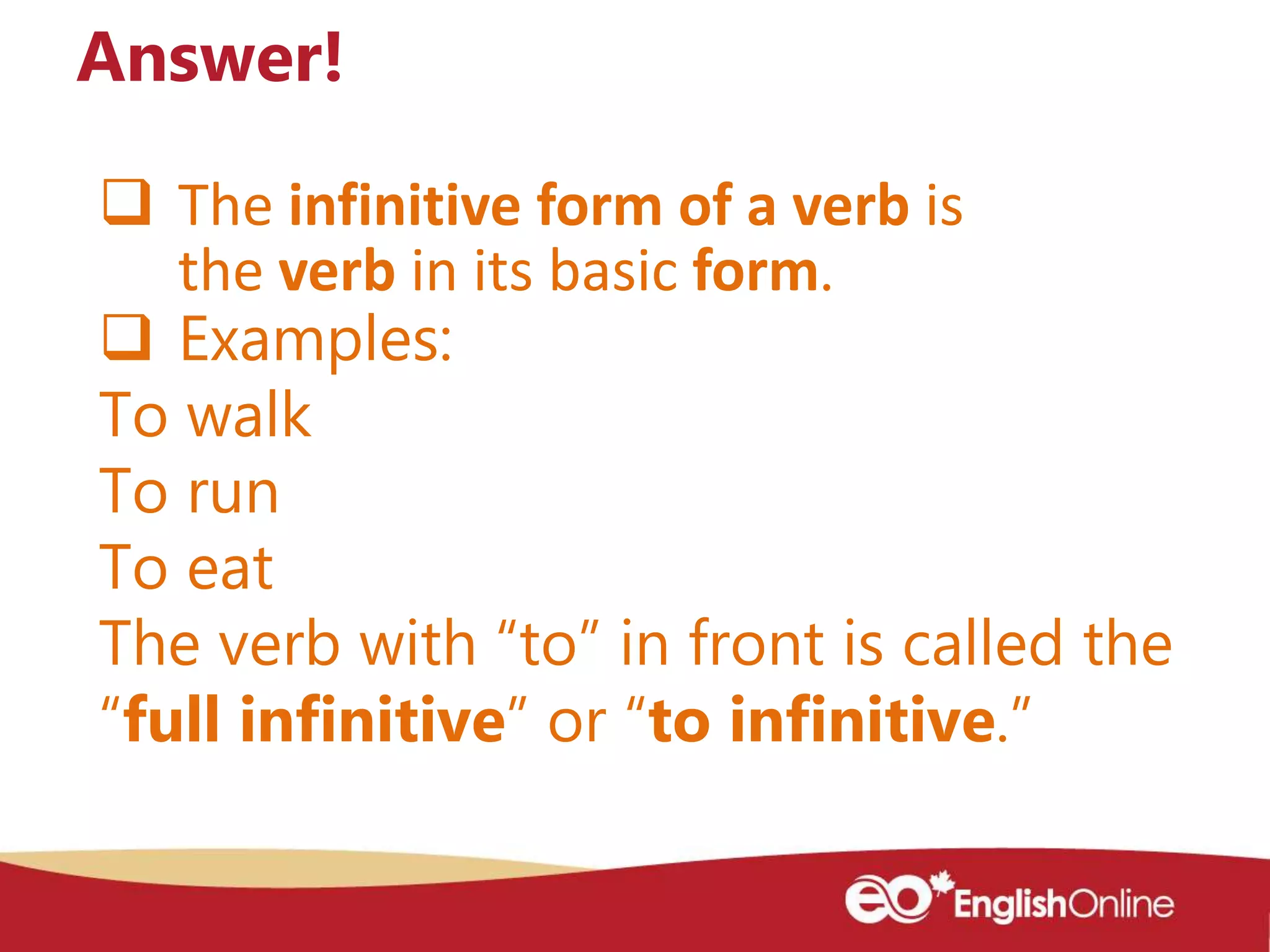 Infinitive phrases 2 | PPTX