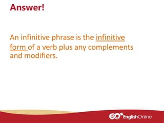 Infinitive phrases 2 | PPTX