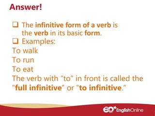 Infinitive phrases 2 | PPT
