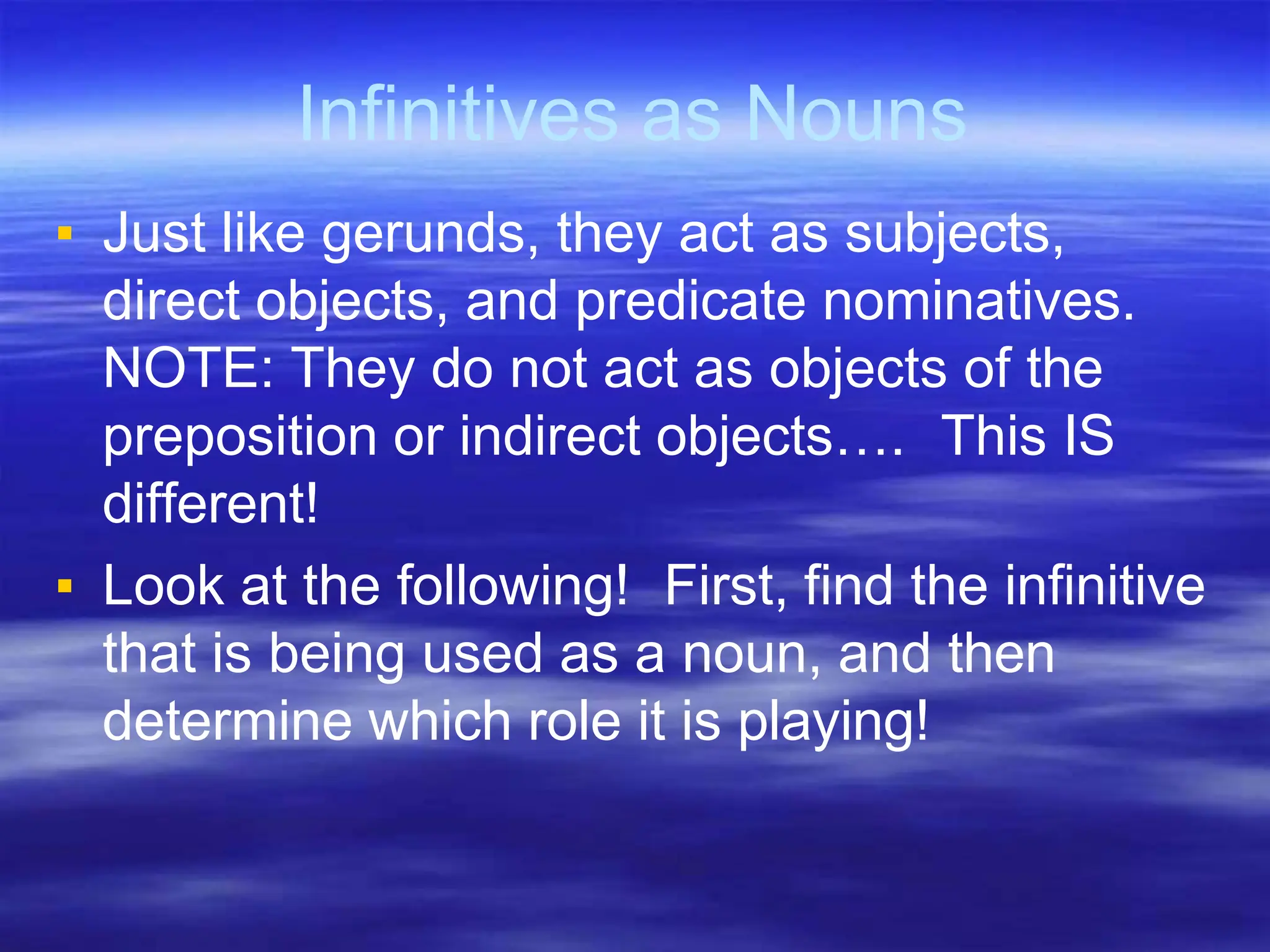 infinitive verbs PowerPoint presentation | PPTX