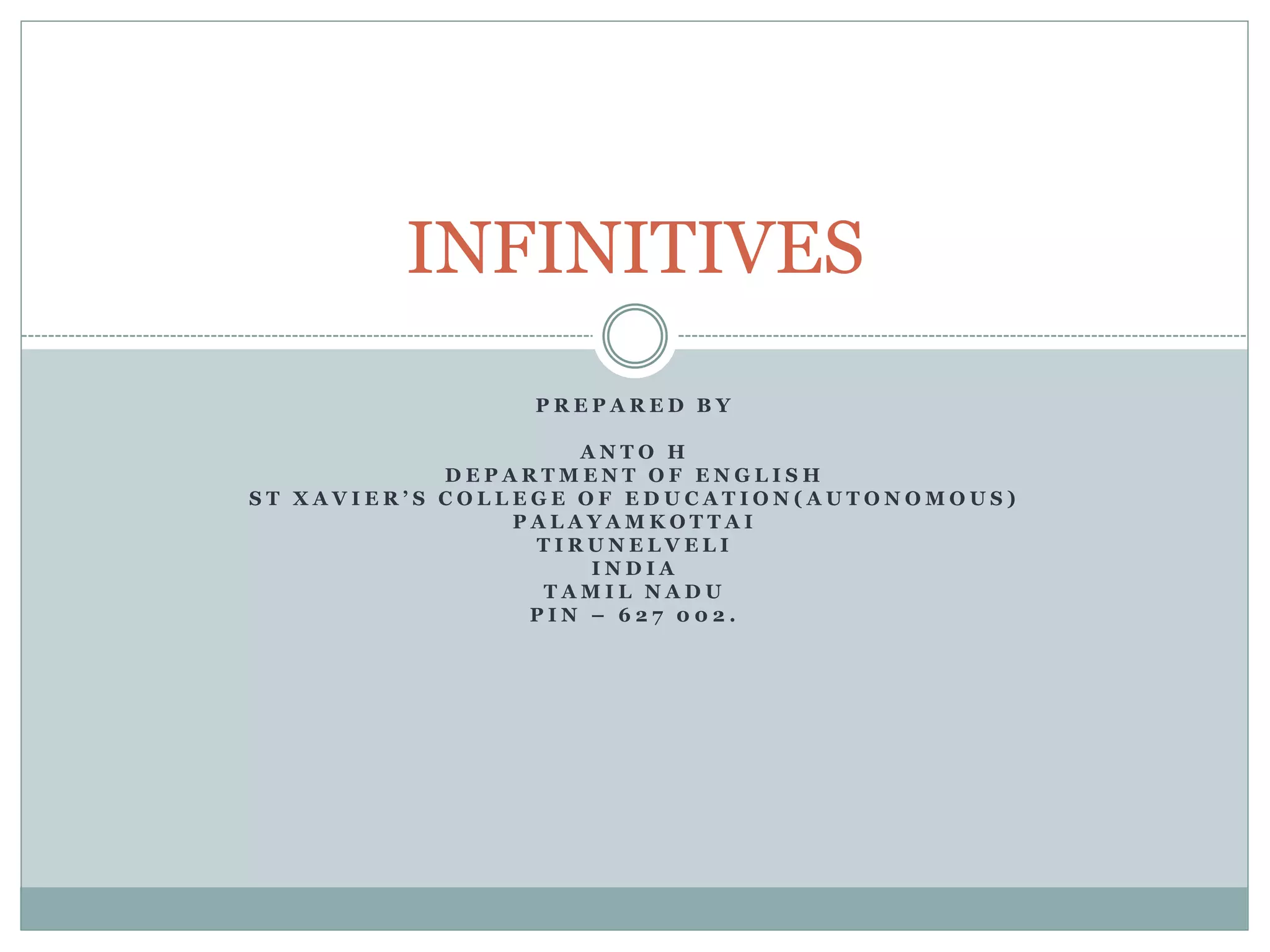 Infinitives | PPT