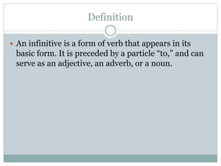 Infinitives | PPTX
