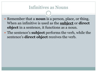 Infinitives | PPTX