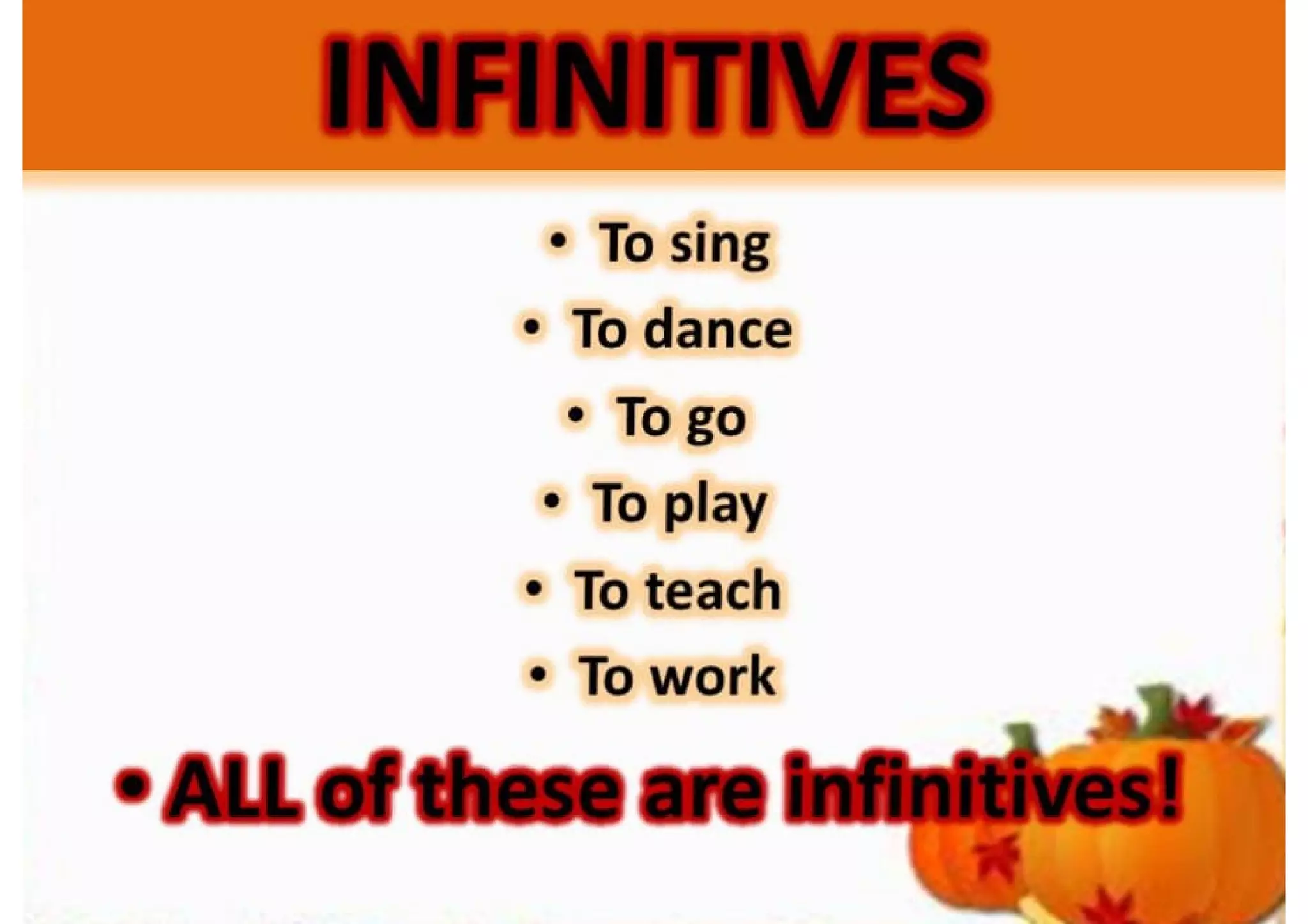 Infinitives. ppt | PDF