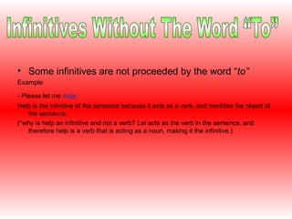 Understanding Infinitives: Their Roles as Nouns, Adjectives, and ...