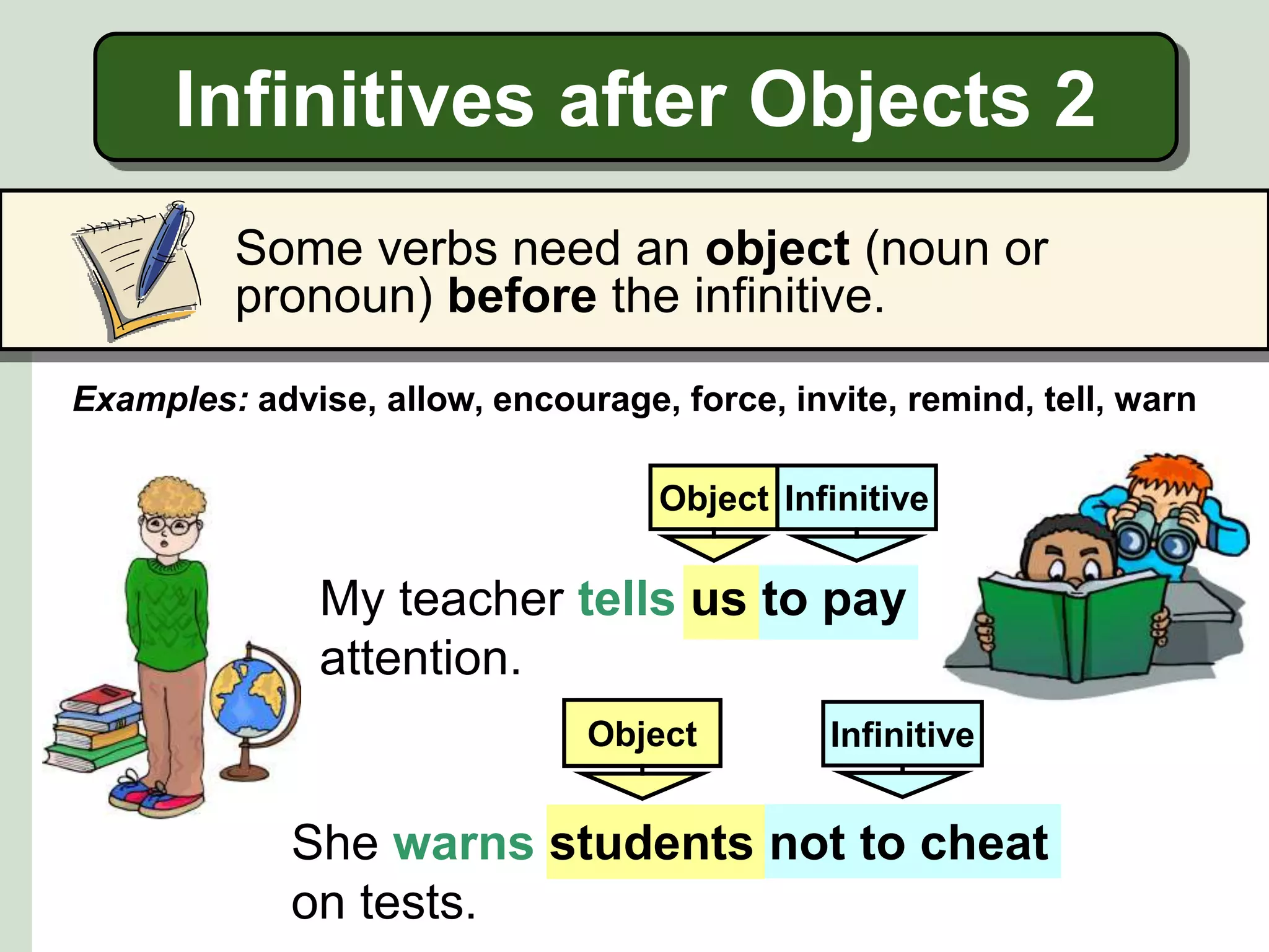 Infinitives after some verbs | PPTX