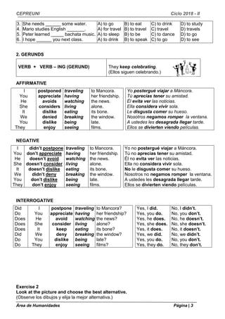 Infinitives and gerunds 11 | PDF