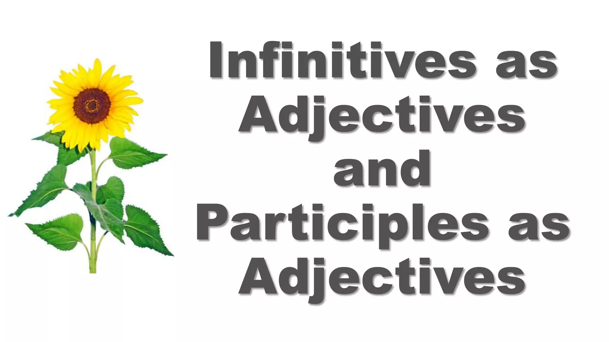 Infinitives and participles as adjectives grade8 | PPTX
