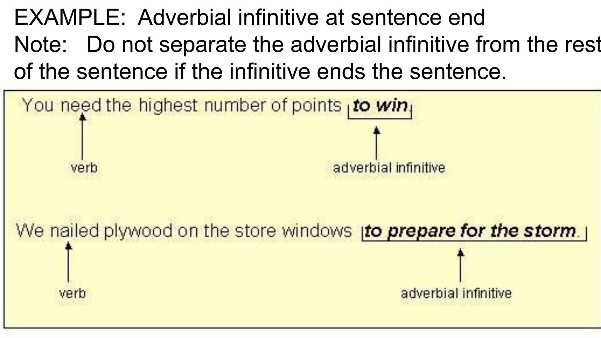 Infinitives as adjectives and adverbs | PPTX