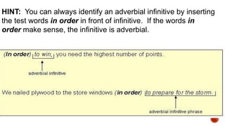Infinitives as adjectives and adverbs | PPTX