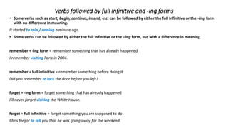 Infinitives, gerunds and base form | PPT