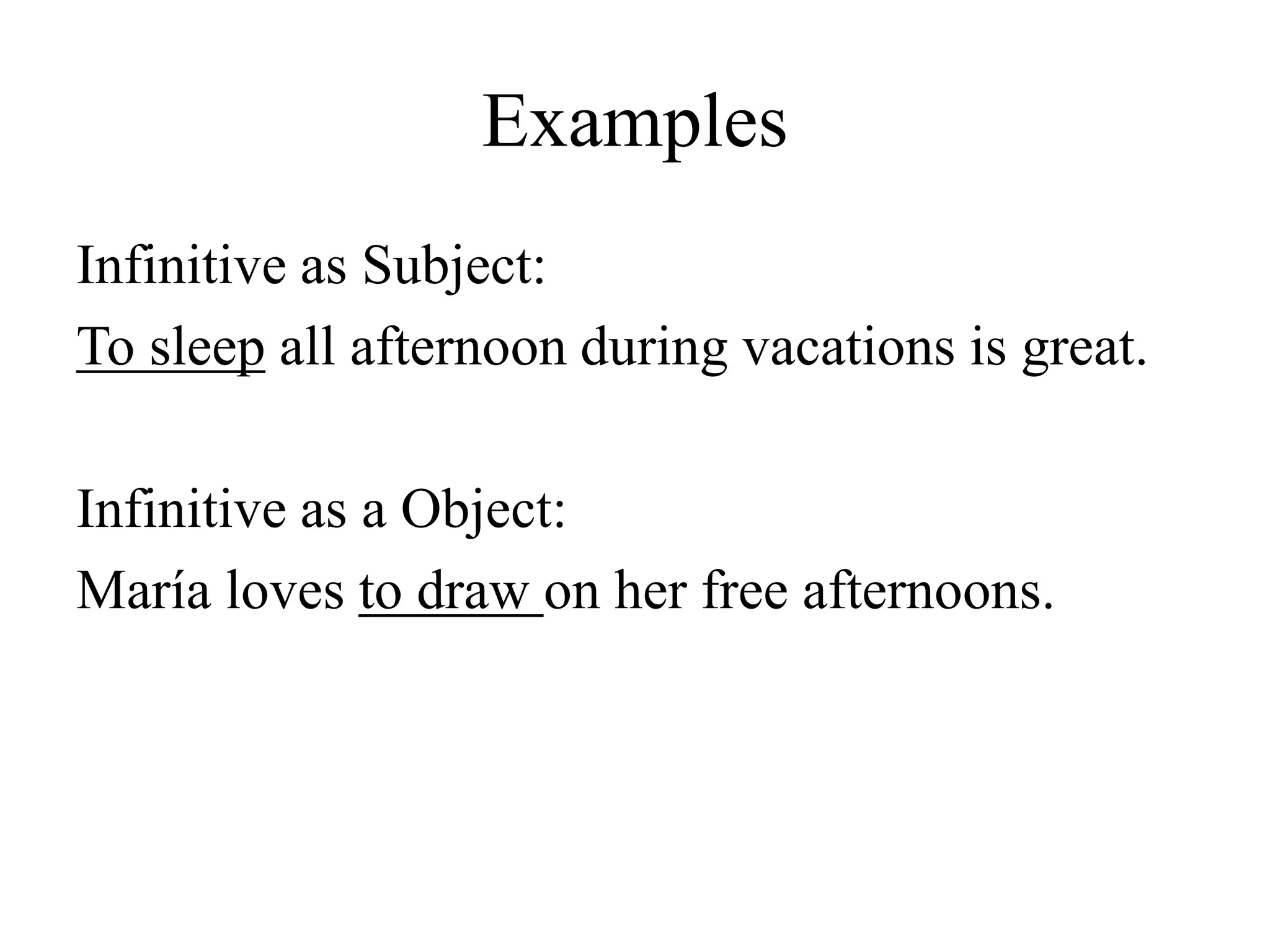 The use of infinitives for commun activities | PPTX