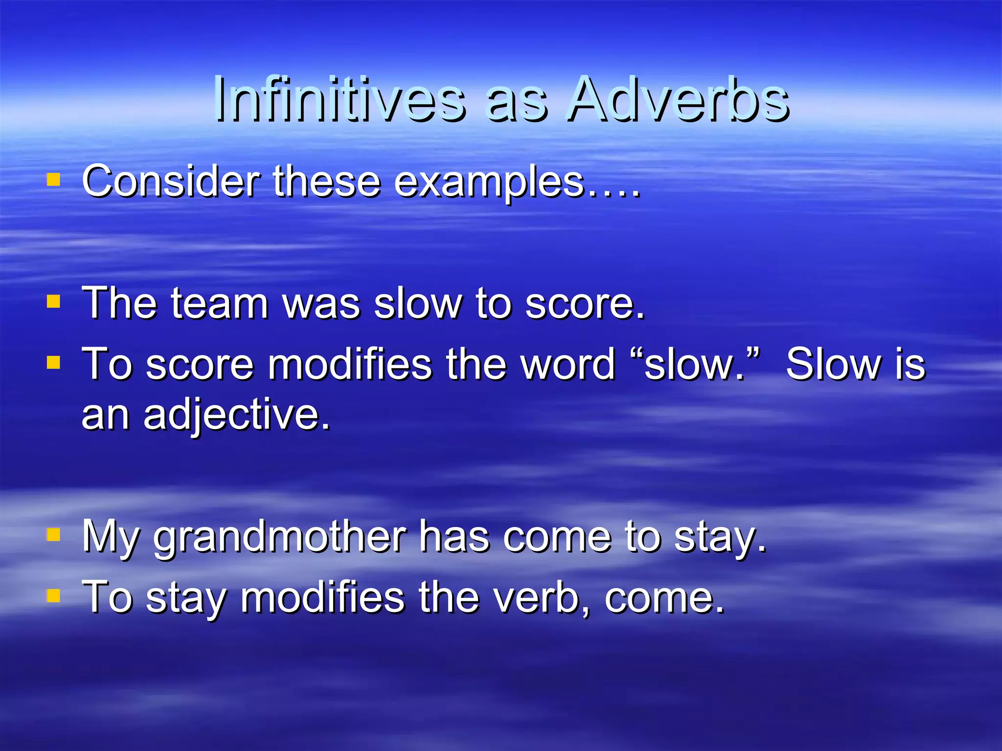 Infinitives PowerPoint | PPT