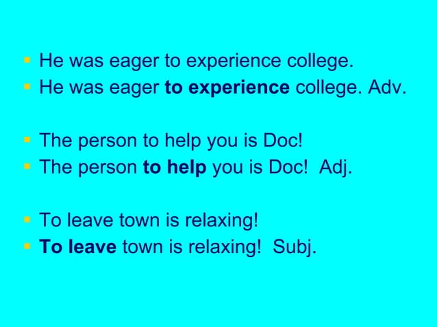 Infinitives PowerPoint | PPT